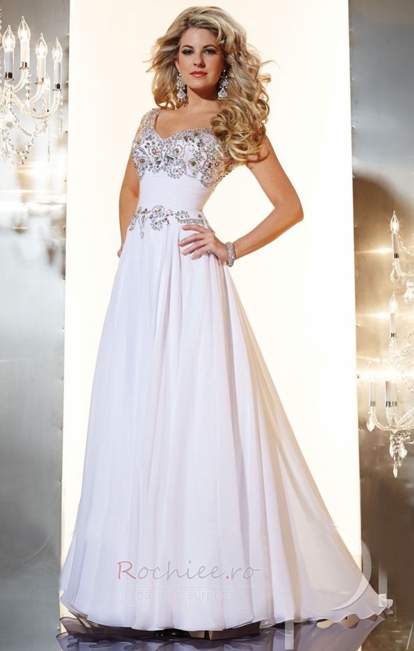 Rochie de seara Lung Vară Curele late Mâneci plafonate Talie naturale ...